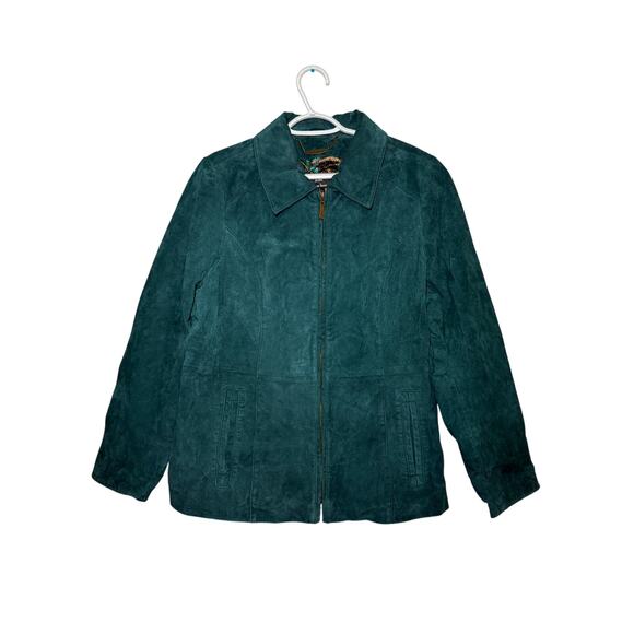 dennis basso | Jackets & Coats | Dennis Basso Vintage Green Leather ...